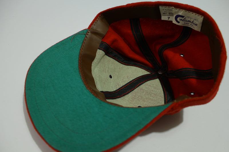 Columbia Hat Co. Red Wool Vintage 50's Fitted Hunting Hunters Cap Hat ...