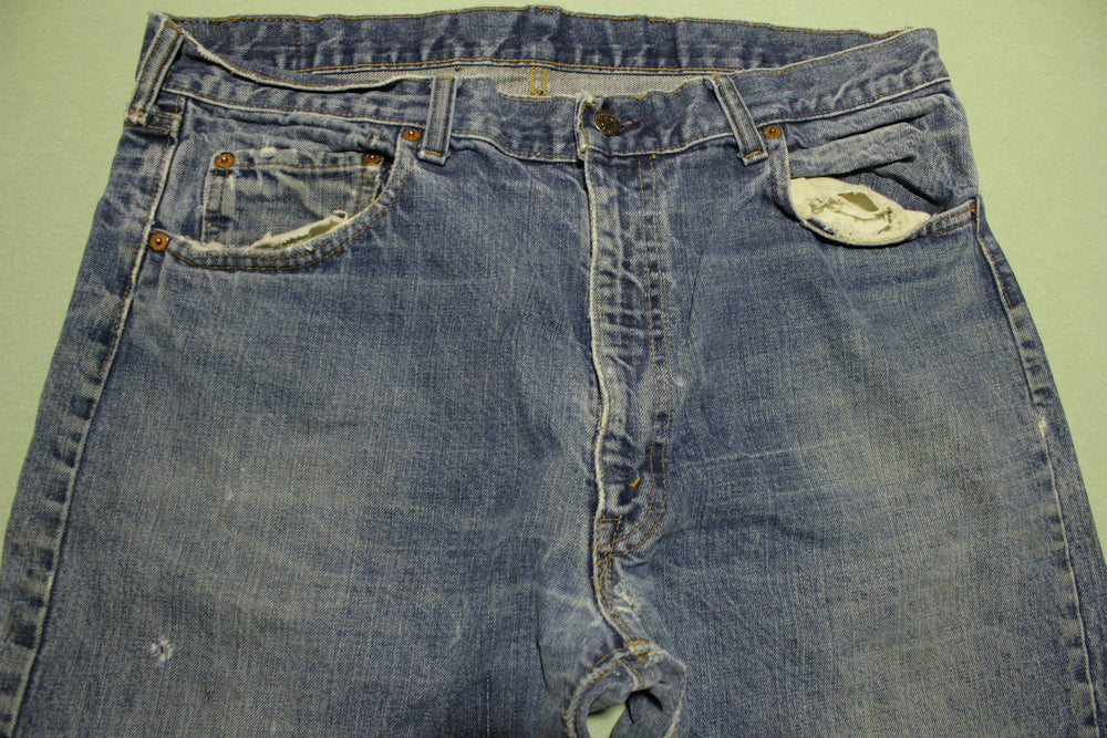 Levis 505-0217 Vintage 70s Black Bar Tack Single Stitch Talon 42 Zippe ...