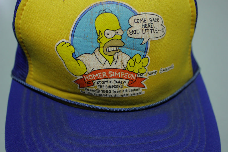 Homer Simpson Atomic Dad 1990 Groening Vintage 90's Adjustable Back Sn ...