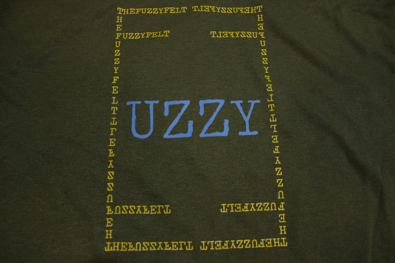 "UZZY" Fuzzy Felt Custom Hand Printed Logo On Authentic Vintage T-Shir – The Fuzzy Felt