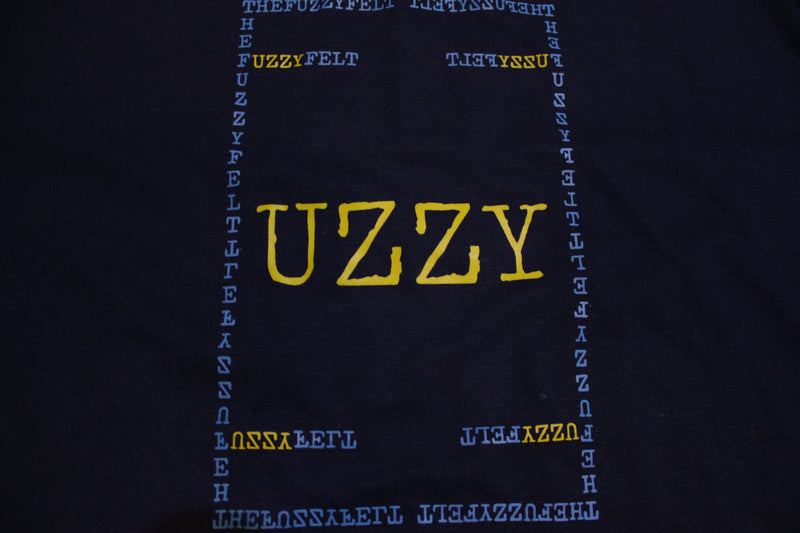 "UZZY" Fuzzy Felt Custom Hand Printed Logo On Authentic Vintage T-Shir – thefuzzyfelt