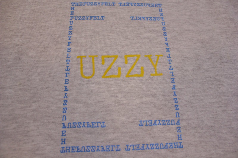 "UZZY" Fuzzy Felt Custom Hand Printed Logo On Authentic Vintage Sweats ...