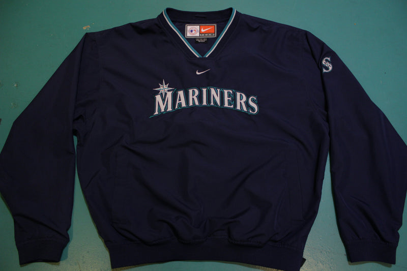 Mariners Deadstock Seattle V-Neck Nike Vintage 90s Pullover Windbreake ...