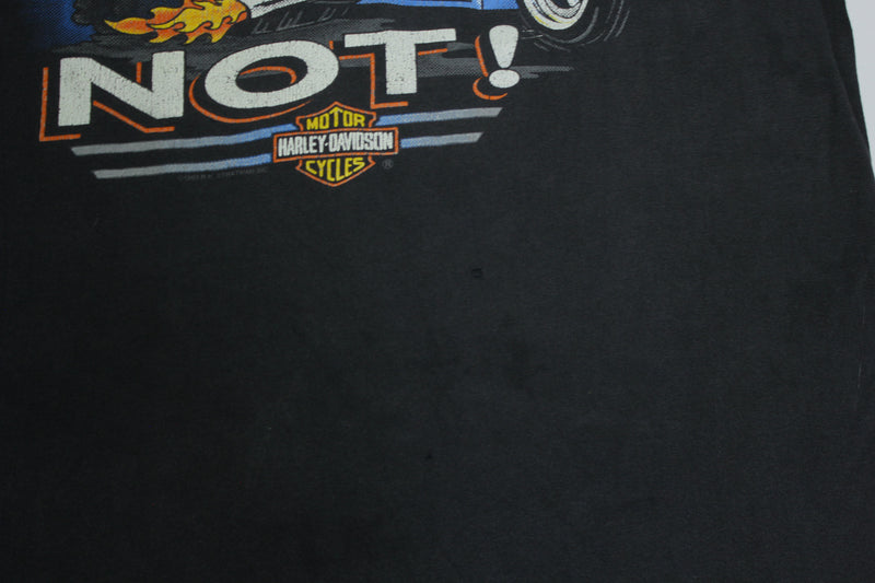 Harley Davidson Motorcycles Vintage 90's Flames Drag Strip Single Stit ...
