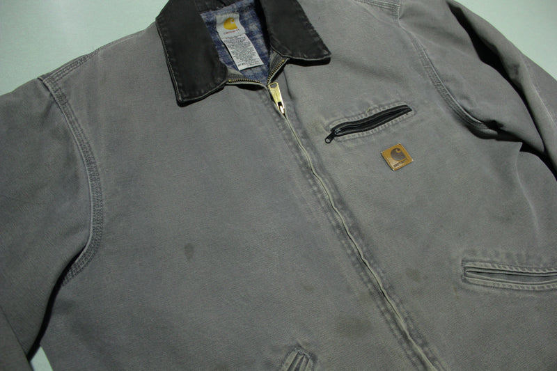 Carhartt J97 MTL Gray Vintage Flannel Lined Detroit XL Made in USA Wor – The Fuzzy Felt