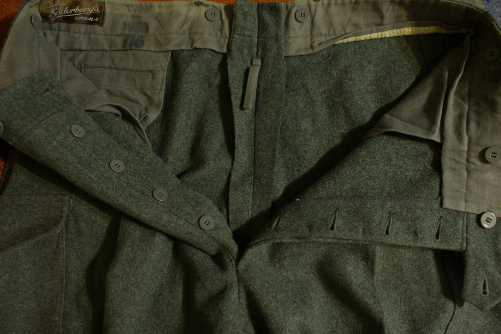 1955 Swedish Military Crown Pants Vintage Heavy Wool Cargo Soderbergs ...