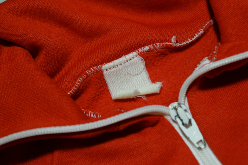 Fire Engine Red 70's Striped Track Zip Up Field Jacket – thefuzzyfelt