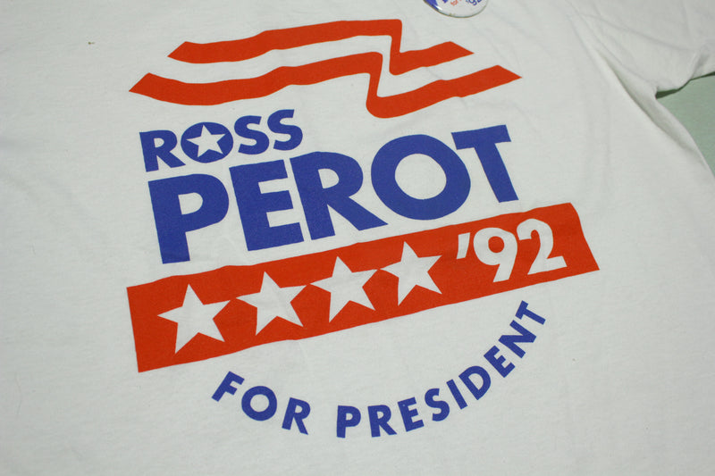 Ross Perot 1992 For President Clinton Bush w/ Campaign Button Vintage ...